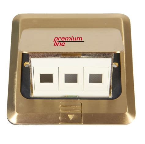 Premium Line Spring Type Floor Socket Outlet 3 Port
