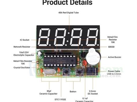 Digit Red LED Digital Electronic Clock DIY Kit Soldering Projects