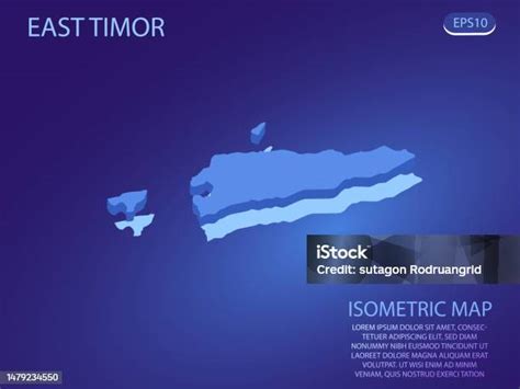 동티모르의 아이소메트릭 지도 파란색 배경에 현대적인 벡터입니다 인포그래픽을 위한 격리된 3d 아이소메트릭 개념 벡터 그림입니다 주당순이익 10 0명에 대한 스톡 벡터 아트