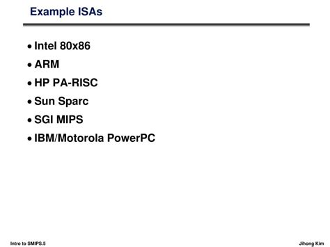 Ppt Computer Architecture A Constructive Approach Introduction To Smips Jihong Kim Powerpoint