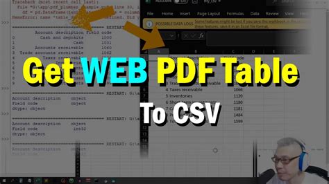 coding exercise extract 1 web pdf table to csv python youtube