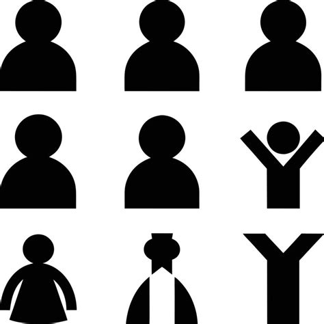 Simple Black Silhouette Icons People User Group Avatar 56613170 Vector Art At Vecteezy