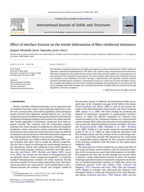 Pdf Effect Of Interface Fracture On The Tensile Deformation Of Fiber Reinforced Elastomers
