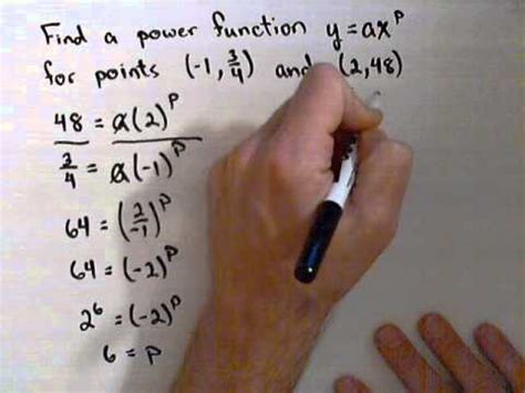 Finding A Power Function Through Points YouTube