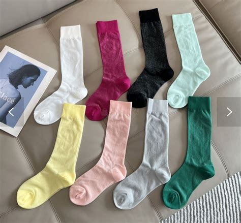 메쉬 틴펄 롱 양말 시스루 여름 화이트 다크레드 블랙 민트 옐로우 피치 그레이 딥그린