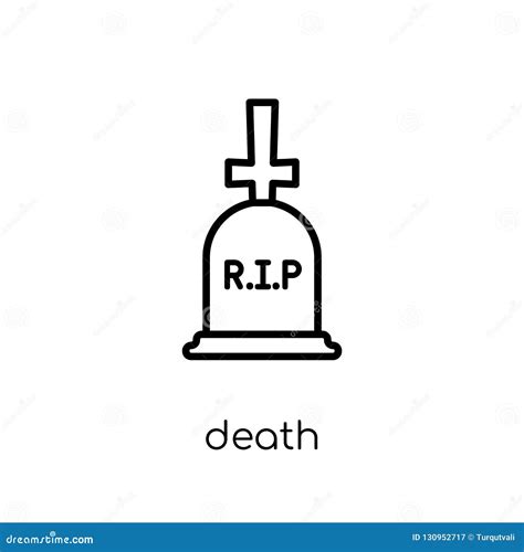 Death Icon Trendy Modern Flat Linear Vector Death Icon On White Stock Vector Illustration Of