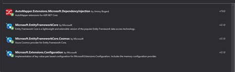 c imutableentitytype does not contain a definition for cosmos and no accessible extension
