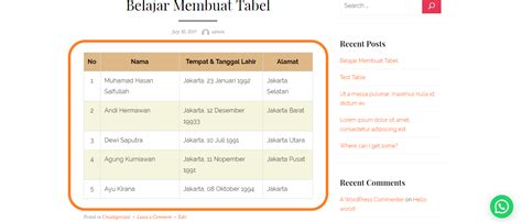 Cara Membuat Tabel Di Wordpress Tanpa Plugin