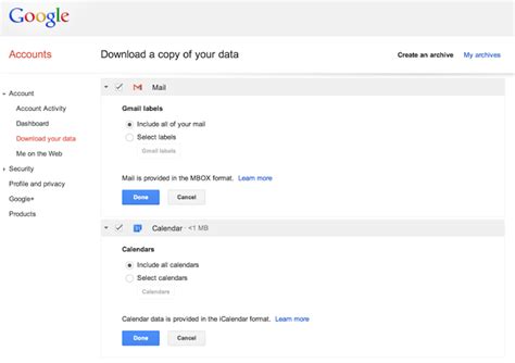 Google Now Allows You To Download Gmail And Calendar Data Phandroid