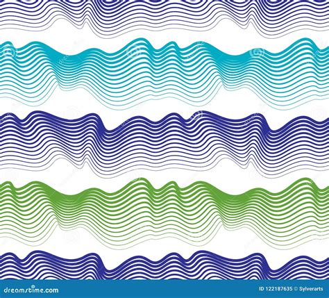 Artistic Vector Seamless Pattern With Stylized Multicolored Wave Stock Vector Illustration Of