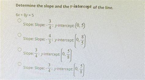 Solved Determine The Slope And The V Intercept Of The