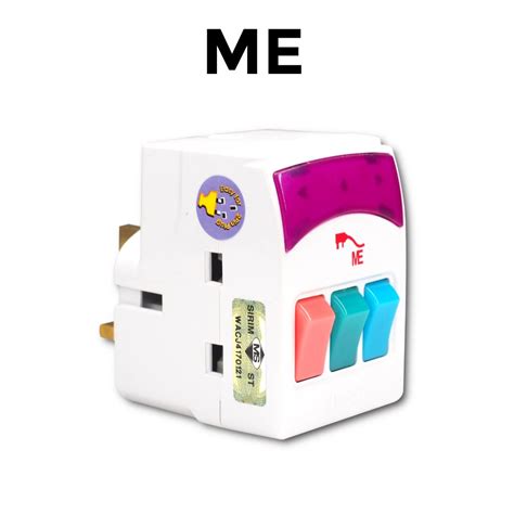 Selamat Myhom 13a 3 Way Adaptor Plug Adapter Socket Extension With Neon Switch Sirim Adaptor Sa