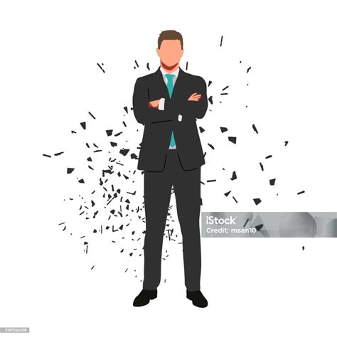 팔짱을 낀 채 서 있는 사업가 양복을 입은 자신감 있는 남자 고립된 분산 벡터 일러스트 레이 션 정면도 가득 찬에 대한 스톡 벡터 아트 및 기타 이미지 Istock