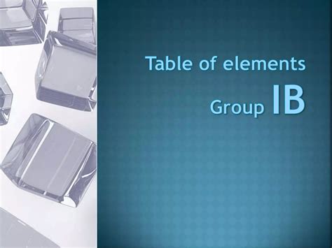 Group Ib Table Of Elements Ppt