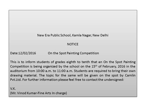 Rodrick Writes Notice Writing For The CBSE Grade Twelve Course