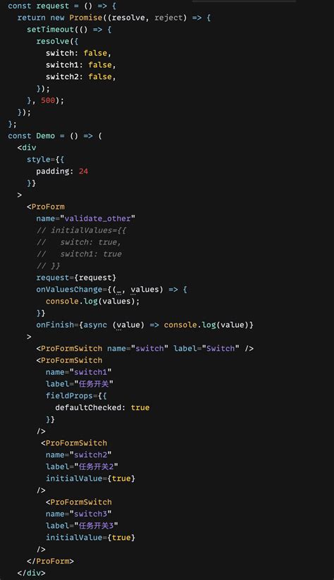 BUG ProFormSwitch无法获取默认值 Issue ant design pro components GitHub