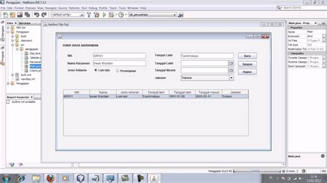Aplikasi Penggajian Proses Insert Delete Tampilkan Data Java Youtube