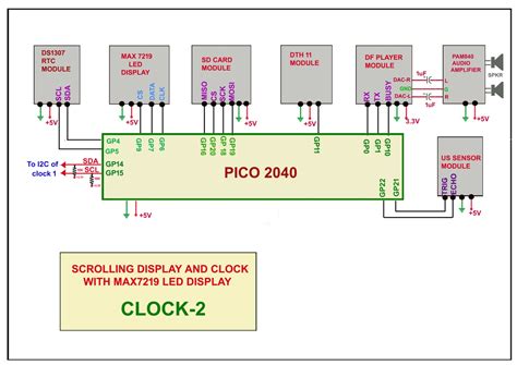 multi functional clock system with two pico 2040 based units
