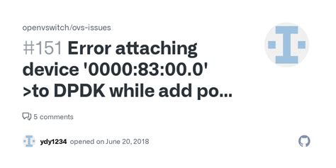 Error Attaching Device 000083000 To Dpdk While Add Port To Ovs