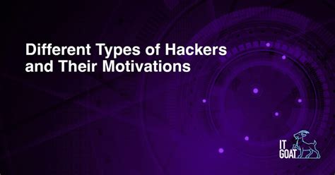 Different Types Of Hackers And Their Motivations It Goat