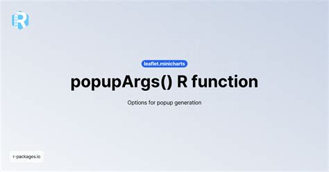 Popupargs R Function From Leafletminicharts R Packages
