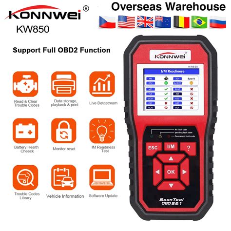 KONNWEI KW Full Function OBD ODB Scanner OBDII Diagnostic Scanner Car Diagnosis Scanner