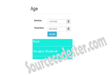 How To Calculate Years Between Two Dates In JQuery SourceCodester