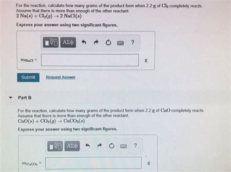 Solved For The Reaction Calculate How Many Grams Of The Chegg