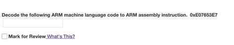 solved encode the following arm assembly instruction to arm