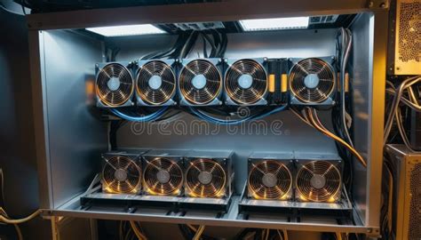 Cryptocurrency Mining Rigs In Operation Stock Photo Image Of Generated Active