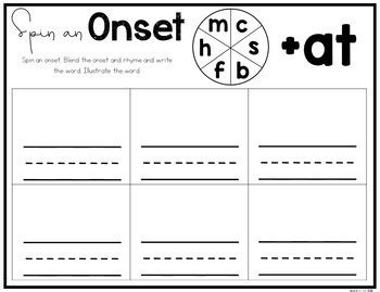 Cvc Words Worksheets Spin An Onset Natalie Lynn Kindergarten