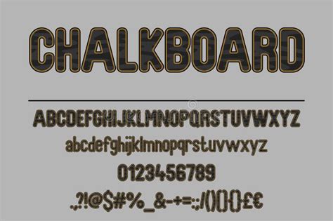 Black Chalkboard Font Set Vintage Typography For Educational Designs Stock Vector