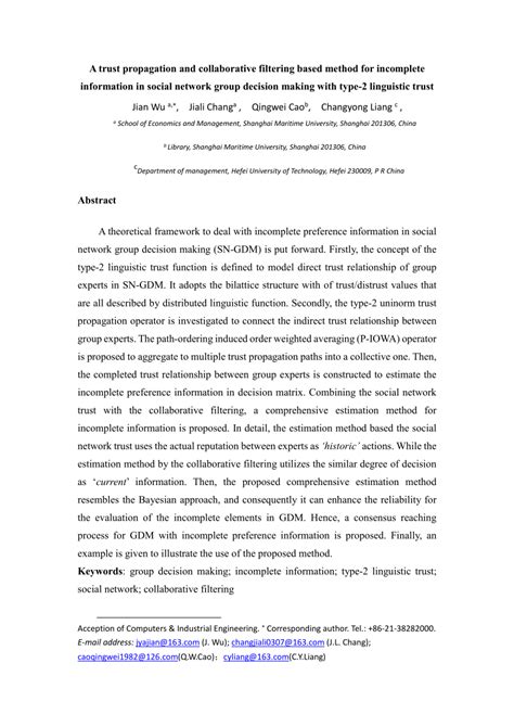 Pdf A Trust Propagation And Collaborative Filtering Based Method For