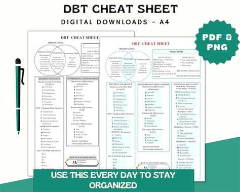 Printable Dbt Skills Cheat Sheet Printable Word Searches 50 OFF