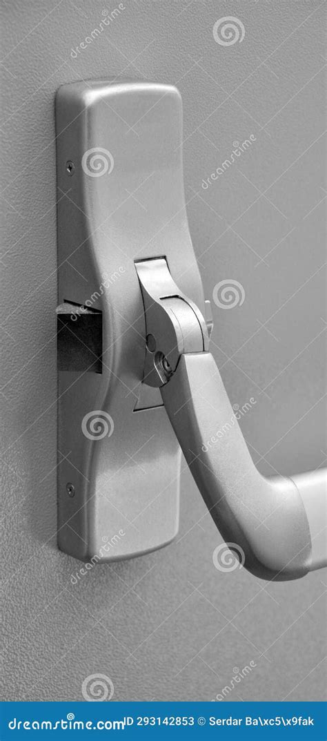 Emergency Exit Door Push Bar And Rail For Panic Exit Stock Image Image Of Closed Exit