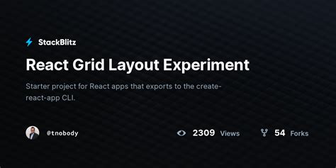 React Grid Layout Experiment StackBlitz Staging