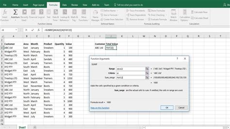 Excel Skills 2016 5 Sumif Formula Including Cell Referencing Youtube