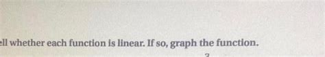 Answered Ell Whether Each Function Is Linear If So Graph The