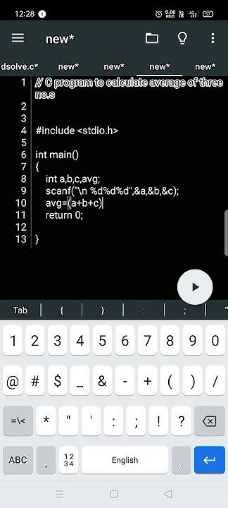 C Program To Calculate Average Of Three Numbers Clang Coding Programing Cprogramming Youtube