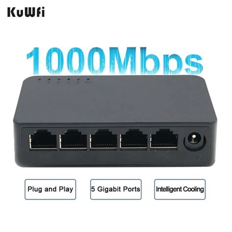 Kuwfi 5 Ports Gigabit Switch 1000mbps Fast Ethernet Switcher Wan Lan