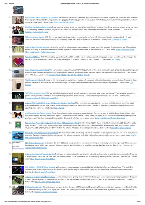 Advanced View Arduino Projects List Use Arduino For Projects 2 Pdf Technology And Computing