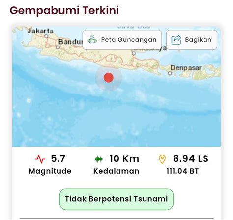 Pacitan Diguncang Gempa Bumi 57 Sr Warga Kocar Kacir Times Indonesia