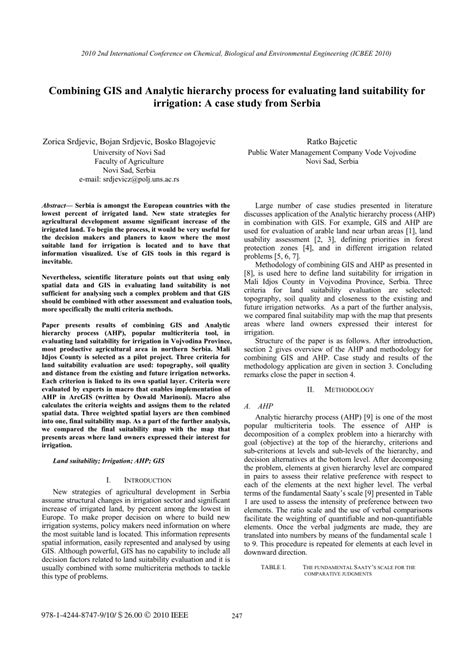 Pdf Combining Gis And Analytic Hierarchy Process For Evaluating Land Suitability For