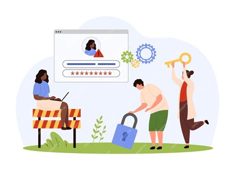 Premium Vector Wrong Password Notification Of Security Protection System Tiny People Holding Key