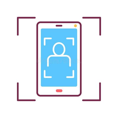 Identification Face Color Line Icon Id And Verifying Authorization