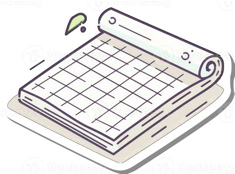 Rolled Gridded Paper Notebook Ready For Notes 55492477 Png