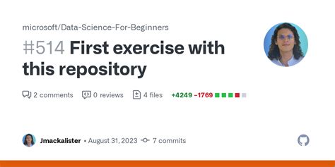 First Exercise With This Repository By Jmackalister · Pull Request 514 · Microsoftdata Science