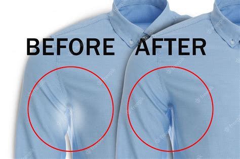 Premium Photo Blue Shirts Before And After Using Deodorant On White Background
