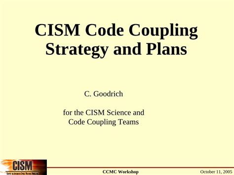 Pdf Cism Code Coupling Strategy And Plans Dokumentips