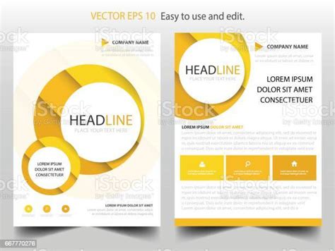 노란색 동그라미 연례 보고서 브로셔 디자인 서식 파일 벡터입니다 비즈니스 전단지 0명에 대한 스톡 벡터 아트 및 기타 이미지